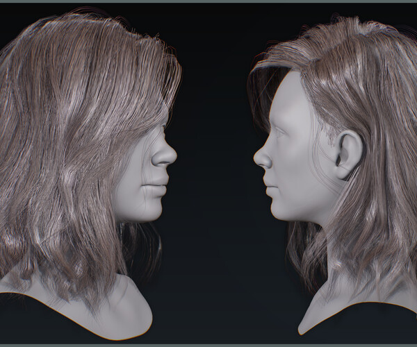 ArtStation - Casual hairstyle mesh + textures + marmoset scene | Game ...