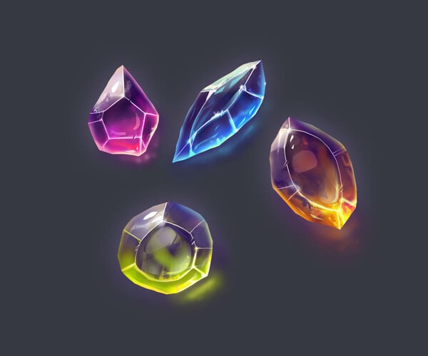 ArtStation - Stones & Gem Icon Pack | Game Assets