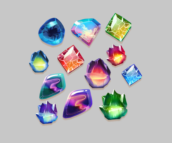 ArtStation - Stones & Gem Icon Pack | Game Assets