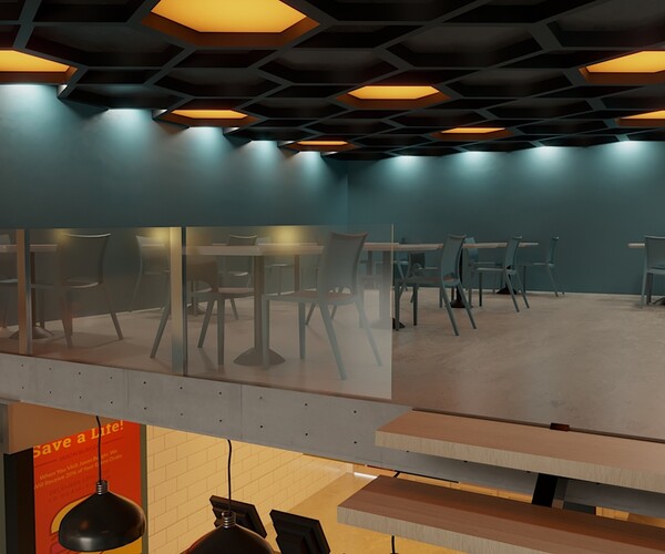 ArtStation - Fast Food, Burger Interior Design | Resources
