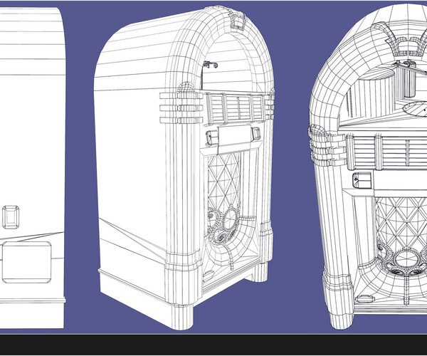 ArtStation - Classic Vintage Wooden Jukebox Rockola Low-poly 3D model | Resources