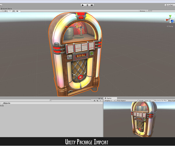 ArtStation - Classic Vintage Wooden Jukebox Rockola Low-poly 3D model | Resources
