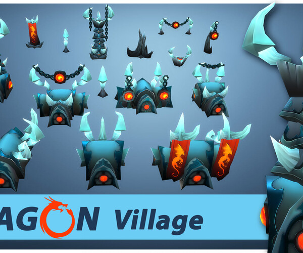 ArtStation - Dragon RTS Fantasy Buildings | Game Assets