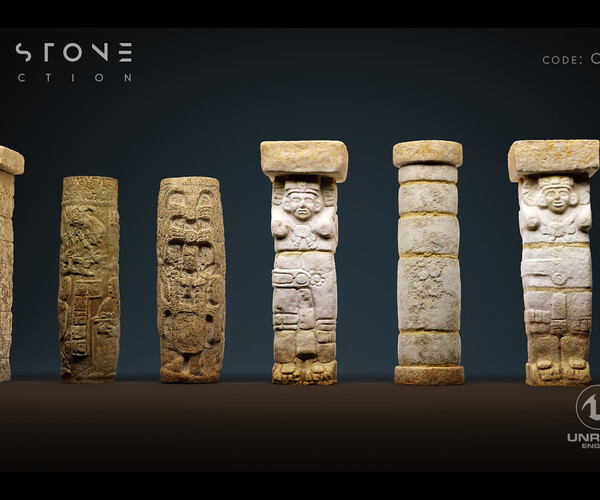 ArtStation - Mayan Stone 04 PBR 4K | Game Assets