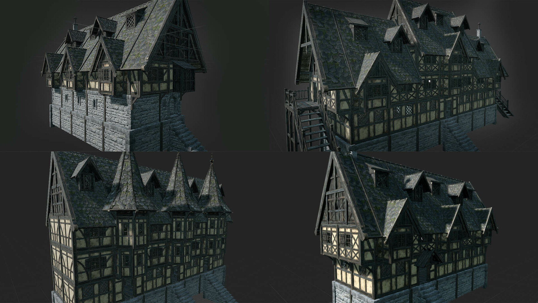 ArtStation - Modular Medieval Fantasy Town Houses vol. 01 - Unreal ...