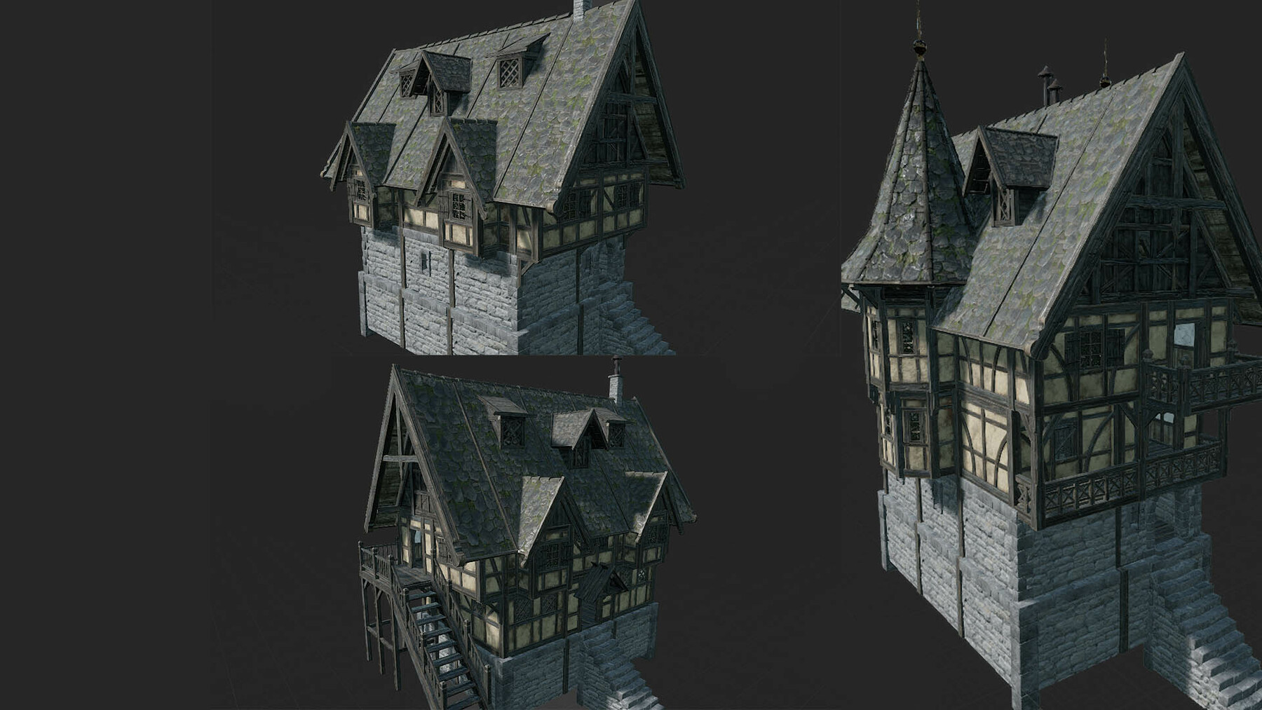 ArtStation - Modular Medieval Fantasy Town Houses vol. 01 - Unreal ...