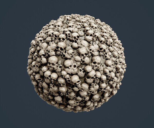 ArtStation - Skulls Bones Horror Seamless PBR Textures 15 | Game Assets