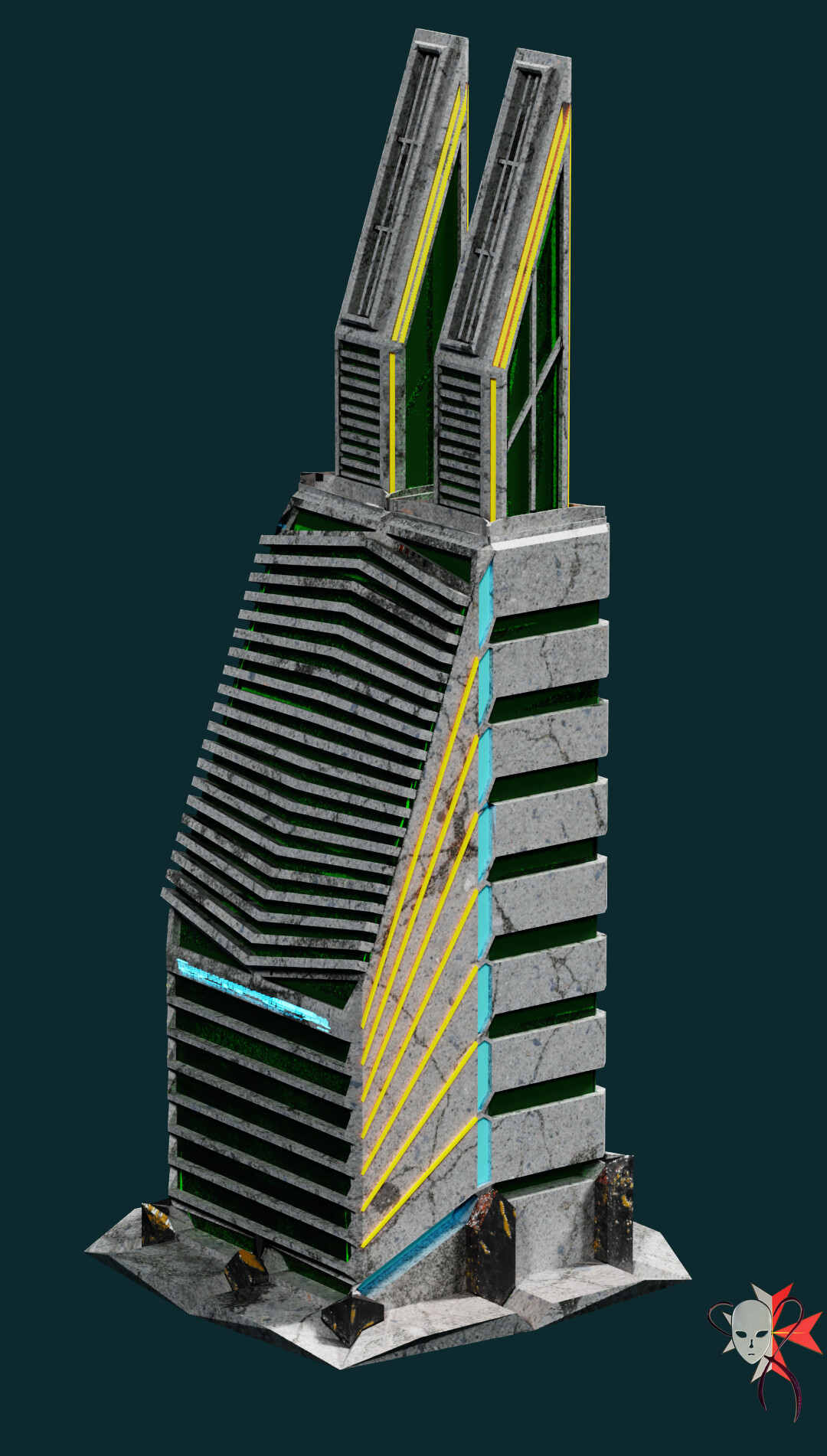 ArtStation - New Victoria - Sci-fi City Buildings Low Poly Kitbash Set Neo Victoria Low-poly 3D ...