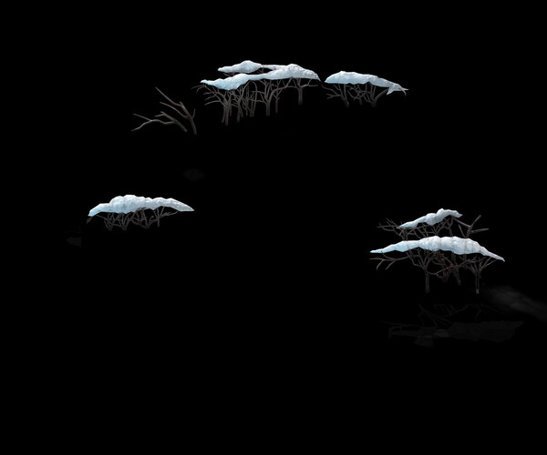ArtStation - Game Model - snow - Tree 01 | Game Assets