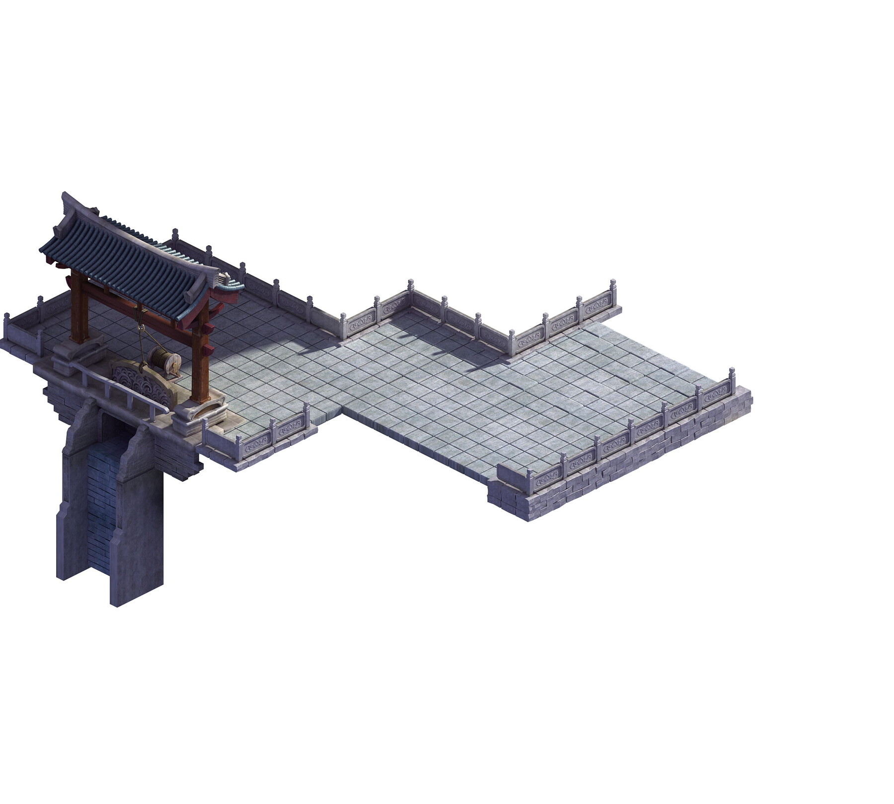 ArtStation - rhea and cliffs between floating gate building 01 | Game ...