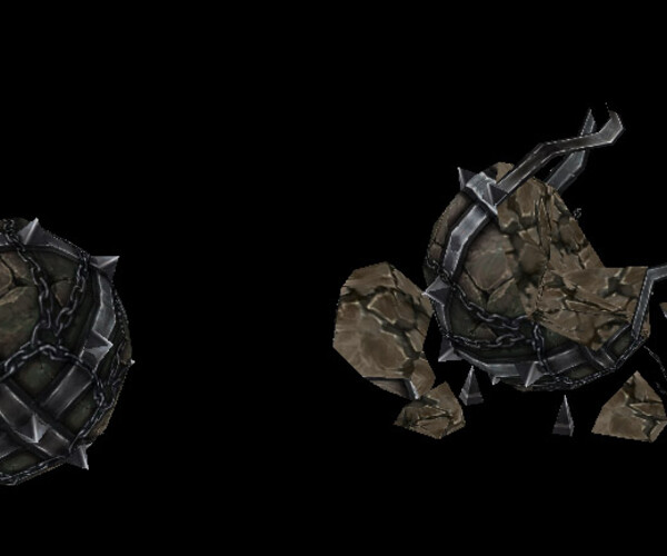 ArtStation - Game Model Arena - Desert Area boulder trap 01 | Game Assets