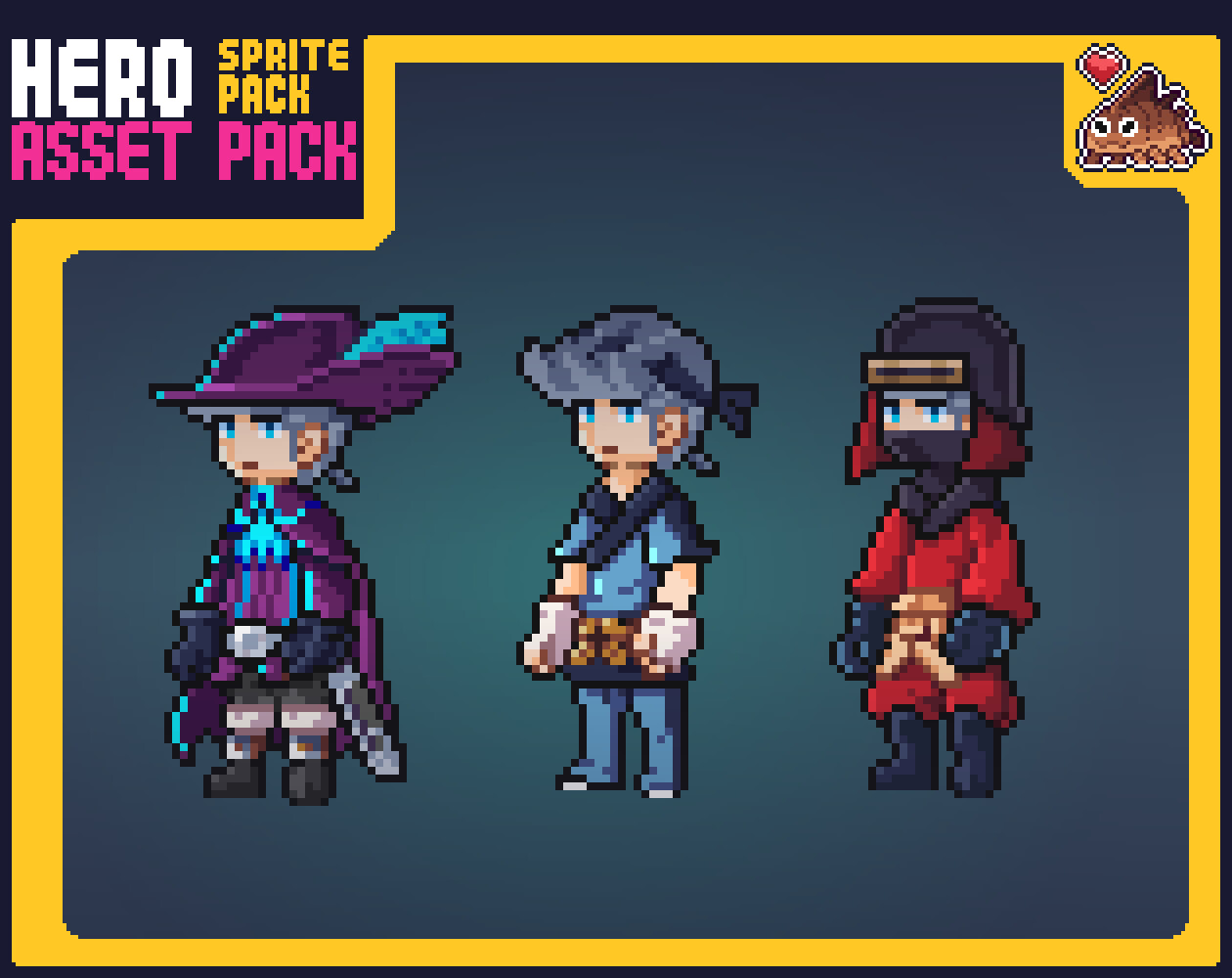 ArtStation - Beowulf's RPG Heroes & Classes Pixel Art Asset Pack | Game ...