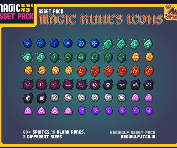 ArtStation - Magic Runes Pixel Art Asset Pack | Game Assets