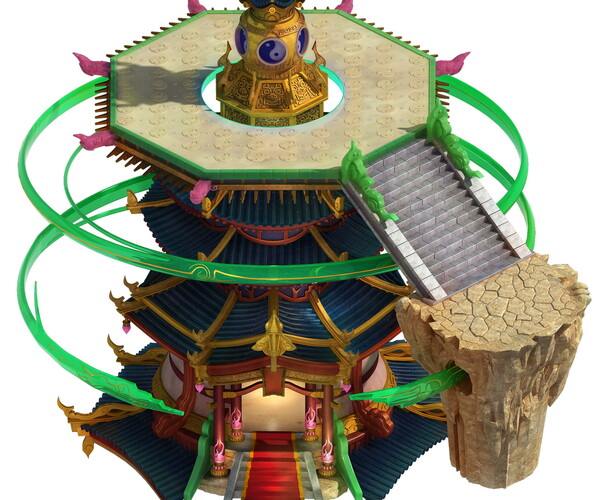 ArtStation - model - Bi La City - Palace sightseeing platform | Game Assets