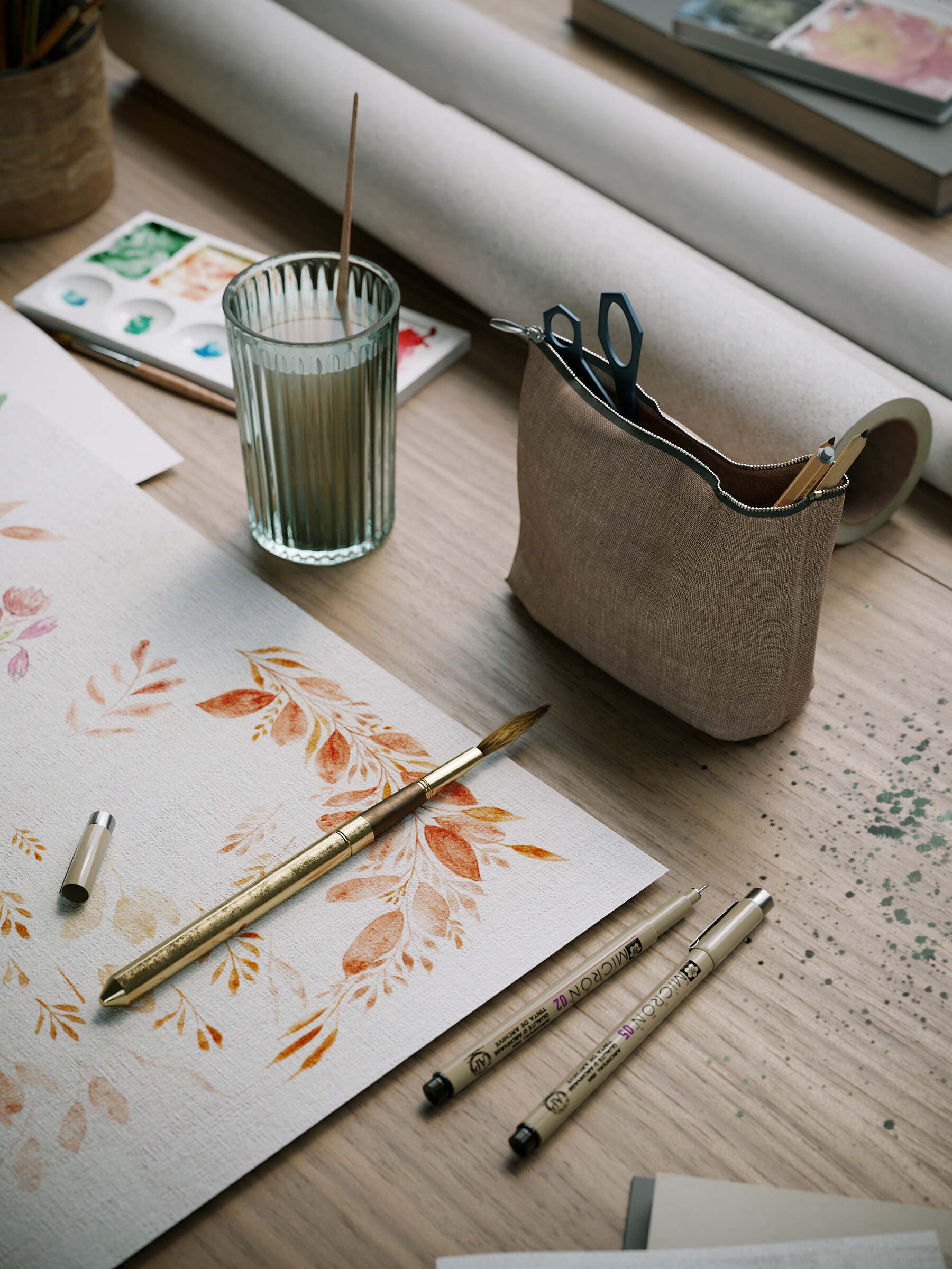 ArtStation - Watercolor room interior scene | Resources