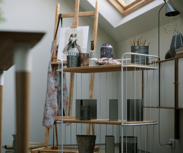 ArtStation - Watercolor room interior scene | Resources