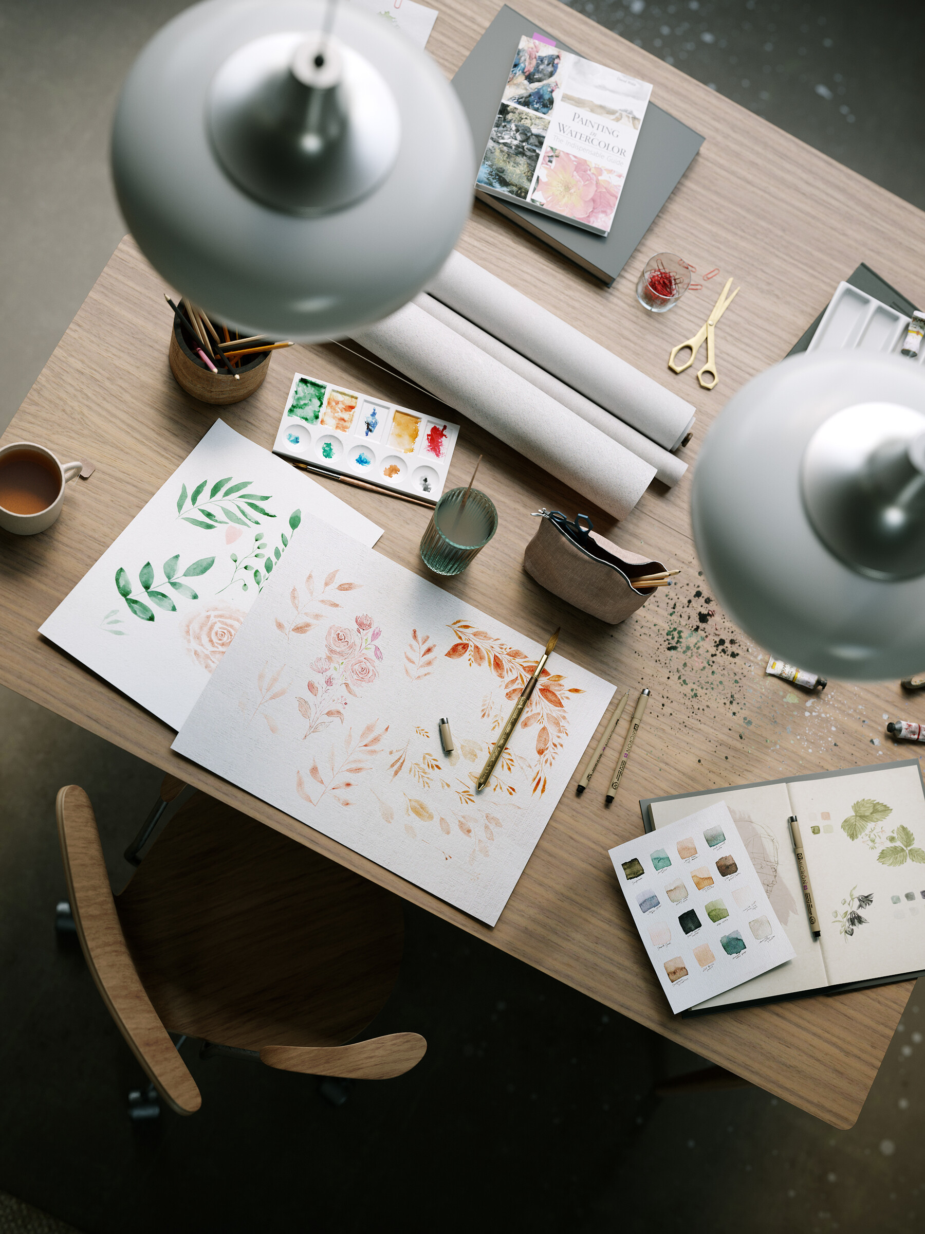 ArtStation - Watercolor room interior scene | Resources