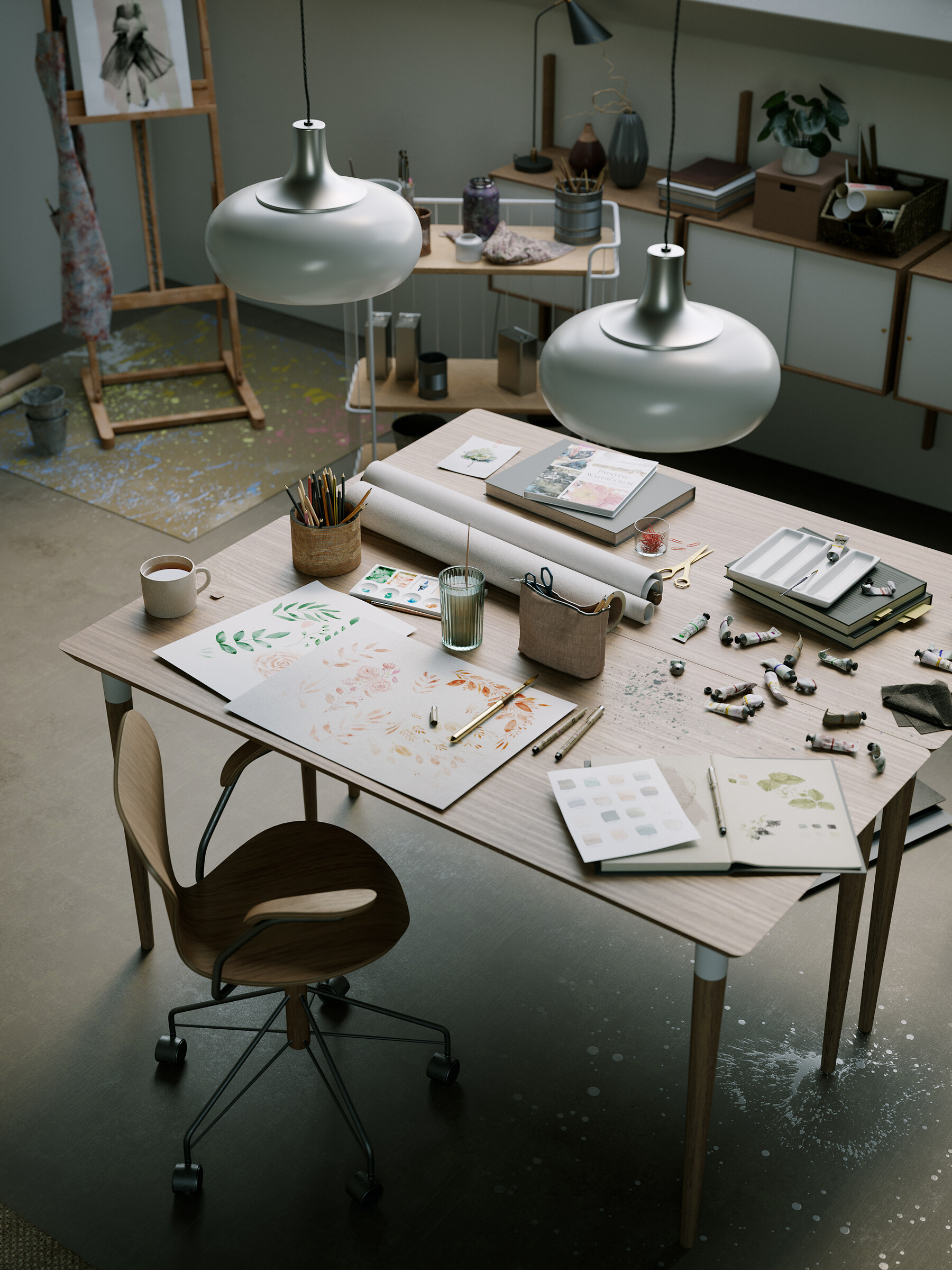 ArtStation - Watercolor room interior scene | Resources