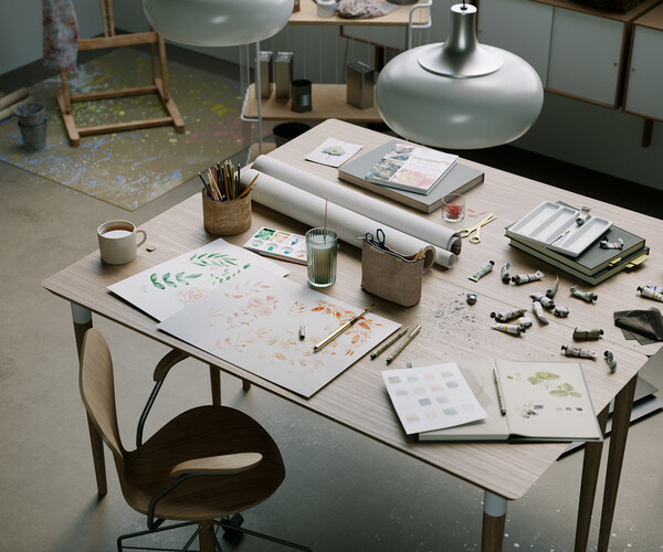 ArtStation - Watercolor room interior scene | Resources