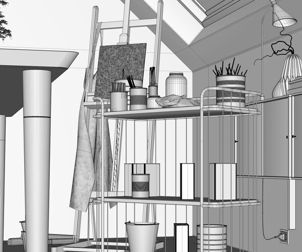 ArtStation - Watercolor room interior scene | Resources