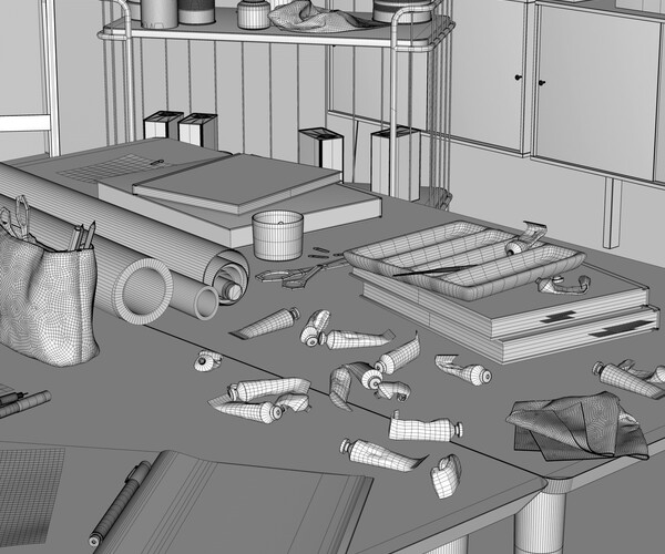 ArtStation - Watercolor room interior scene | Resources