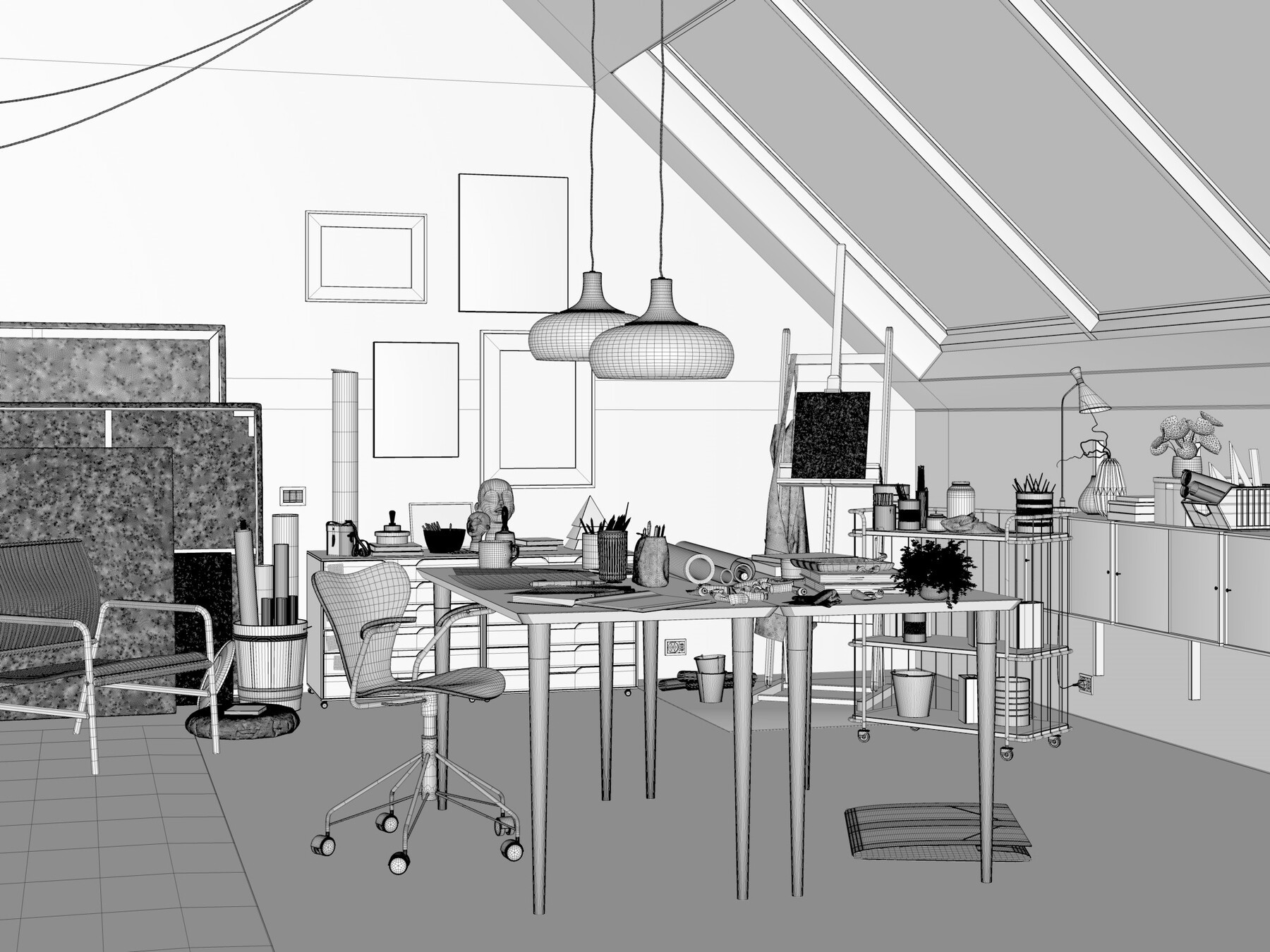 ArtStation - Watercolor room interior scene | Resources