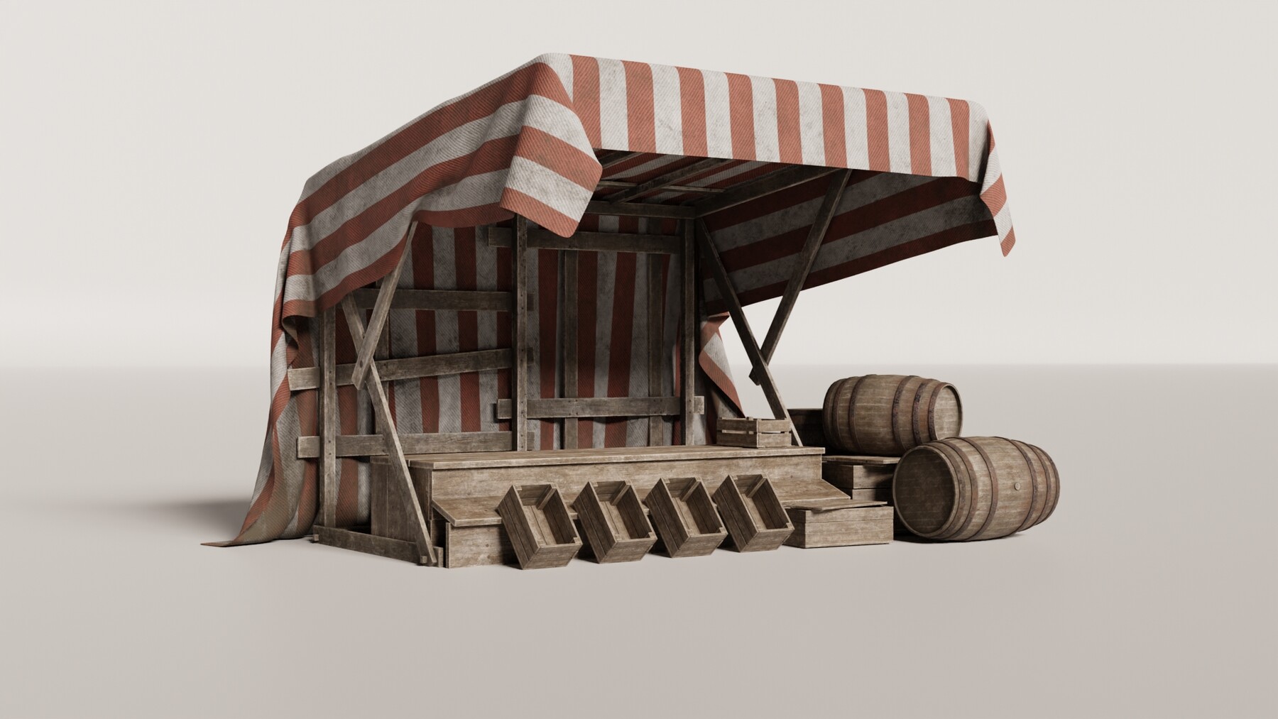 ArtStation - Medieval Market Stall | Game Assets
