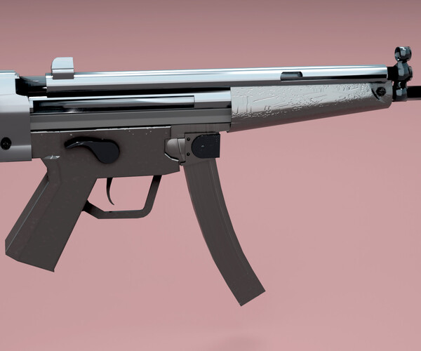 ArtStation - GUN HKSP5 - Model and Textures - Low-poly 3D model | Game ...