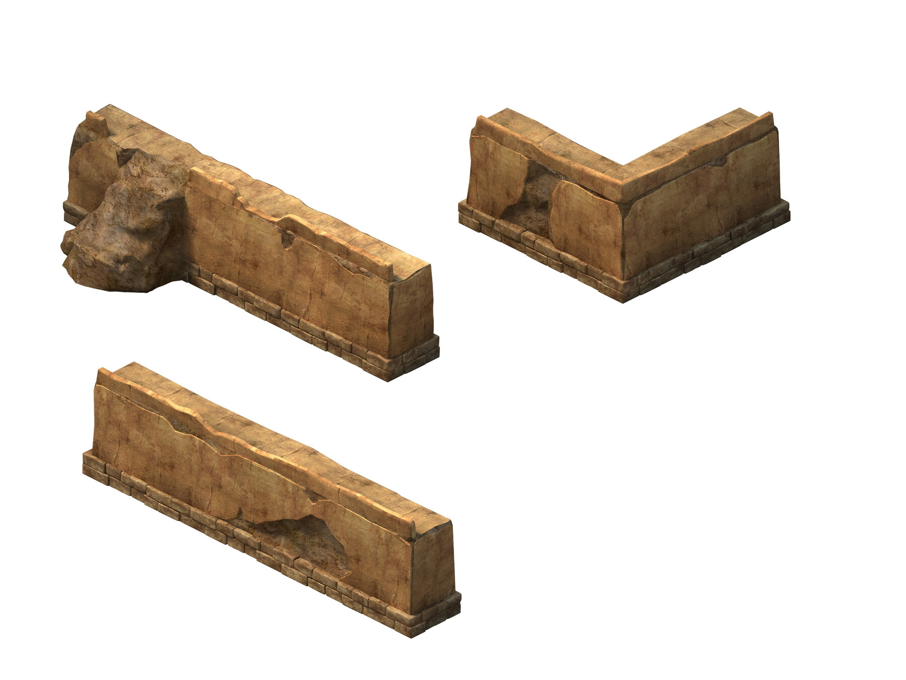 ArtStation - Desert Gobi - Earth Wall | Game Assets