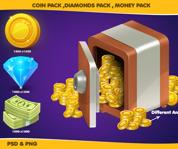 ArtStation - All in One Pack - Coin Pack, Gems Pack, Money Pack | Game ...
