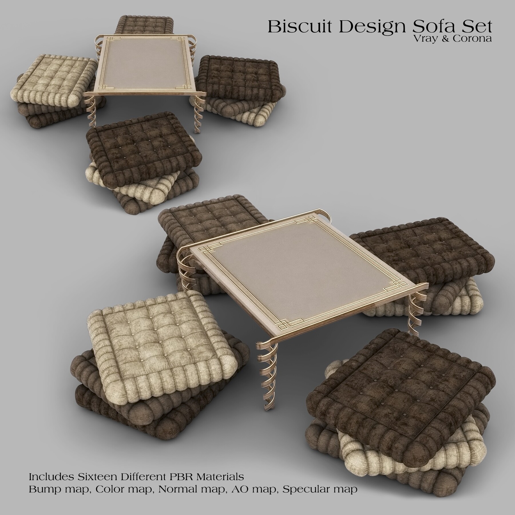 ArtStation - Biscuit Design Sofa Set | Resources