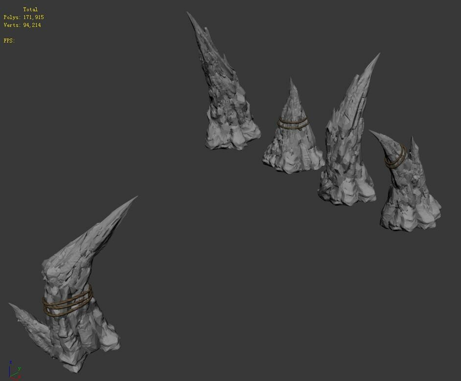 ArtStation - Stone pillar - stone teeth | Game Assets