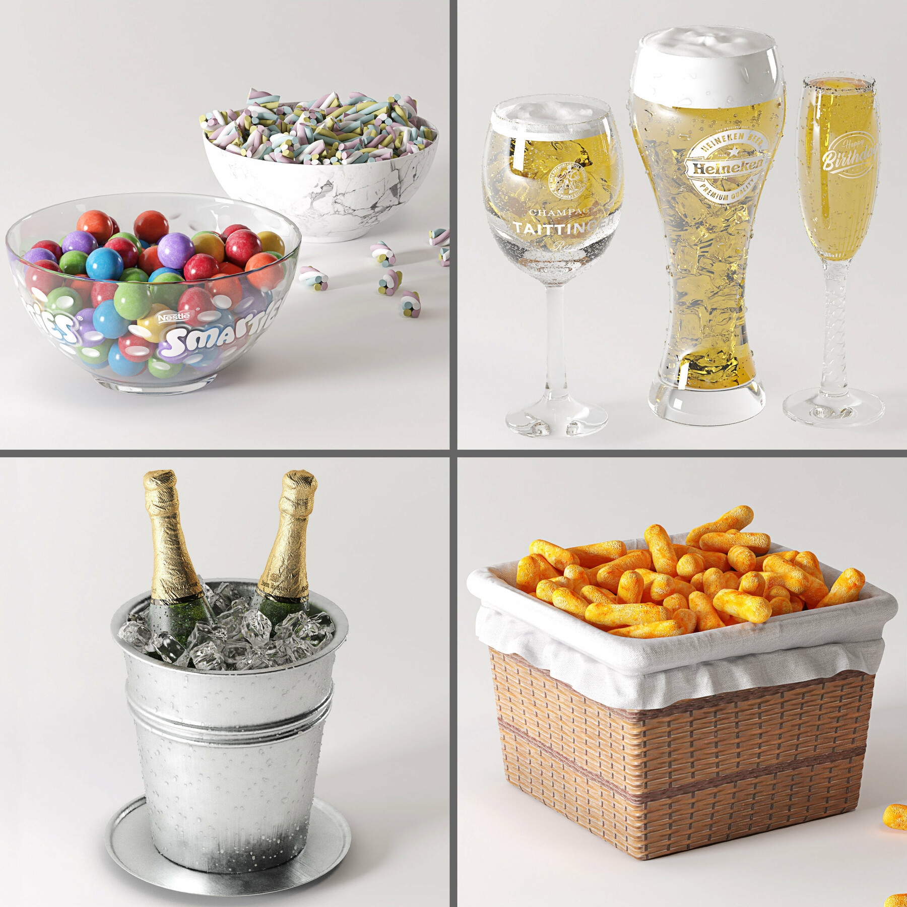 ArtStation - Champagne Beer Bucket Set | Resources