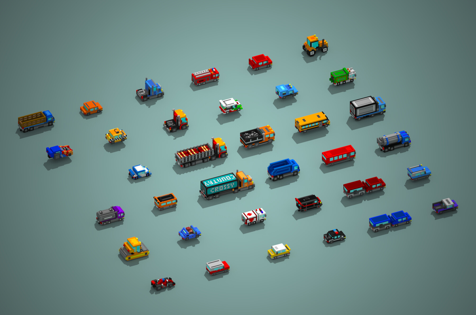 ArtStation - 35 cars with low pixels | Game Assets