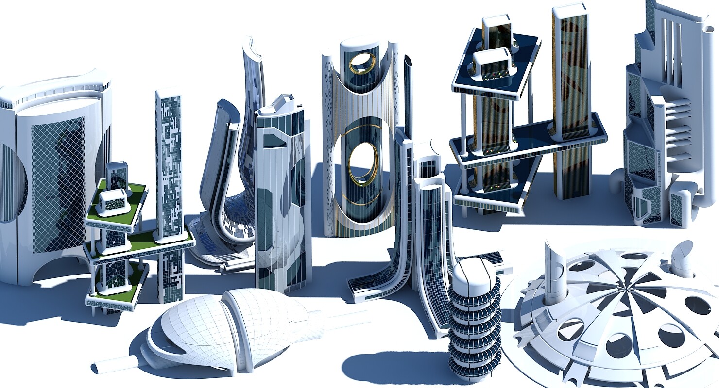 ArtStation - 3D Futuristic Skyscraper collection 401 | Resources