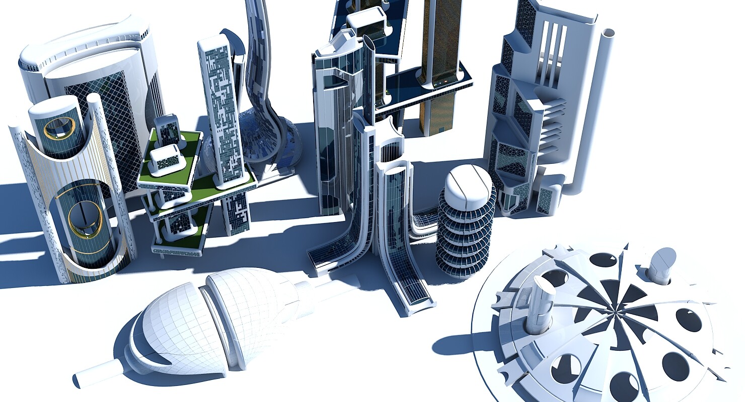 ArtStation - 3D Futuristic Skyscraper collection 401 | Resources