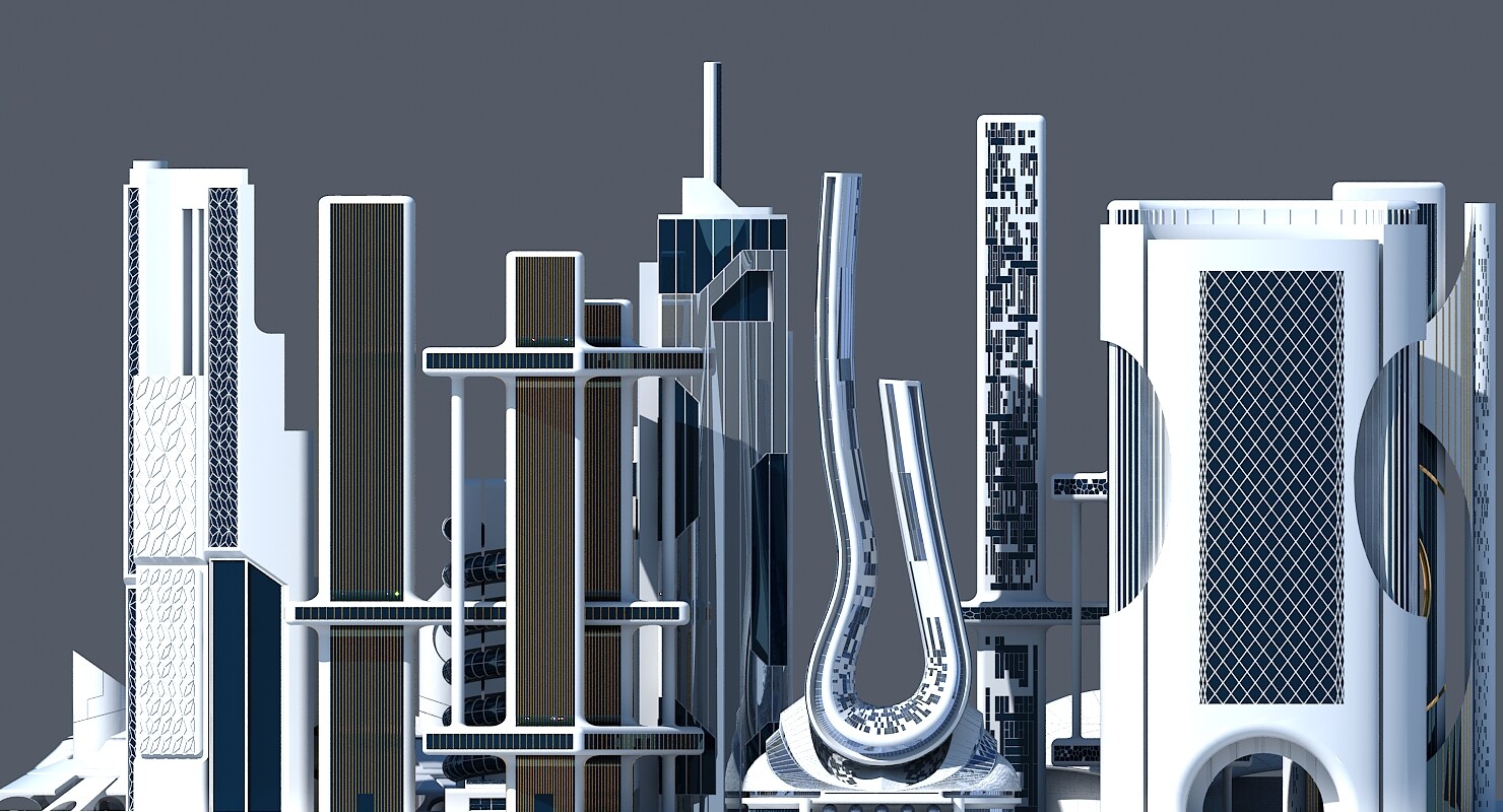 ArtStation - 3D Futuristic Skyscraper collection 401 | Resources
