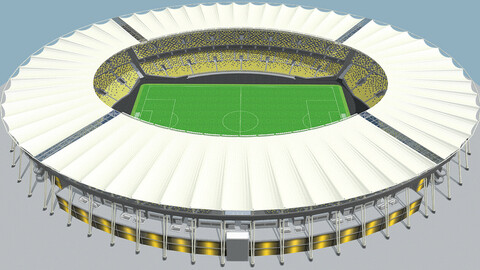 ArtStation - Fictional old stadium: Bowl with new roof | Game Assets