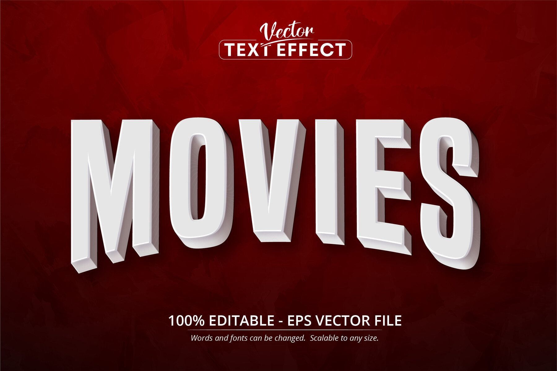 ArtStation - Movies text, 3d white movie style editable text effect ...