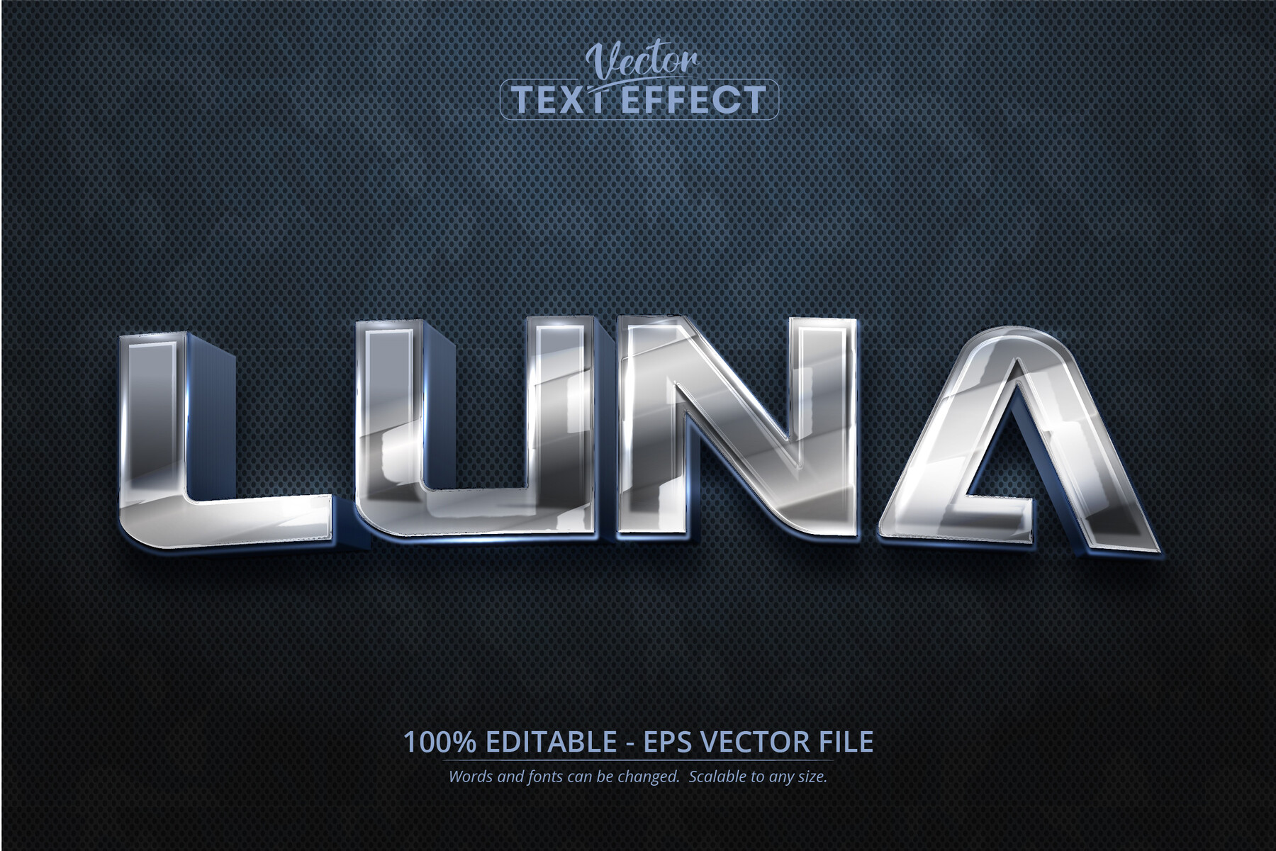 ArtStation - Luna text, shiny silver color style editable text effect ...