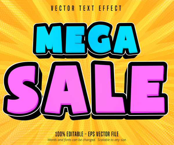 ArtStation - Mega sale text, shopping style editable text effect | Artworks