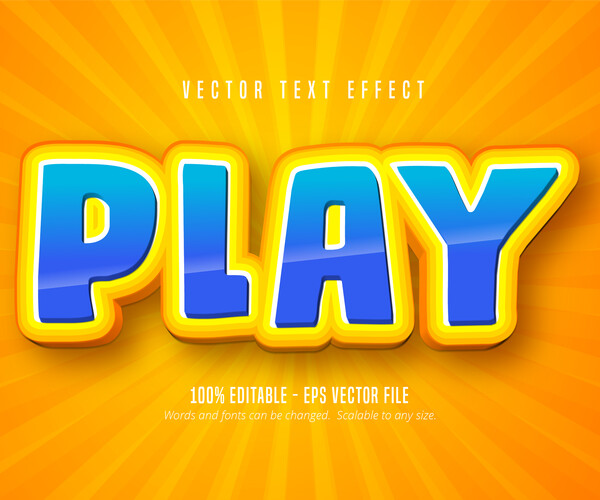 ArtStation - Play text, cartoon style editable text effect | Artworks