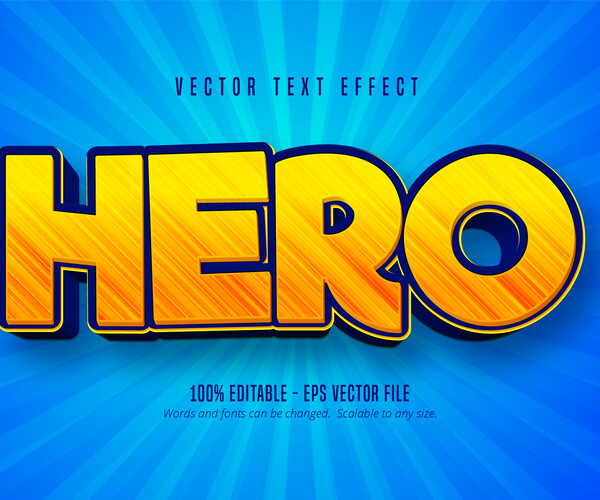 ArtStation - Hero text, cartoon style editable text effect | Artworks