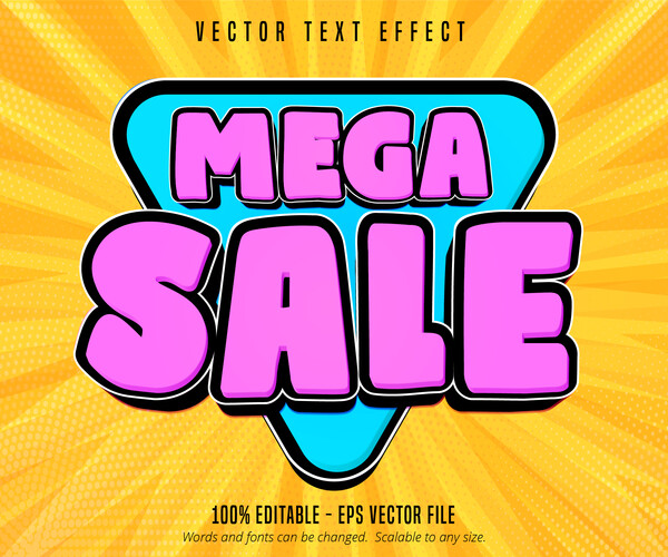 ArtStation - Mega sale text, shopping style editable text effect | Artworks
