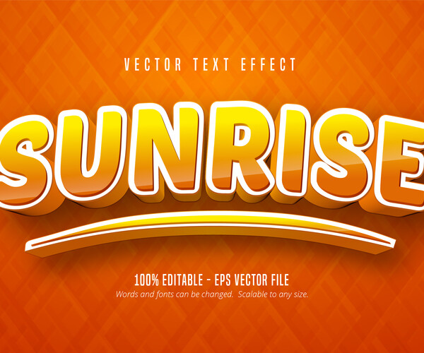 ArtStation - Sunrise text, cartoon style editable text effect | Artworks