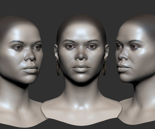ArtStation - Woman Head Base Mesh 3D model | Game Assets