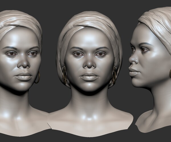 ArtStation - Woman Head Base Mesh 3D model | Game Assets