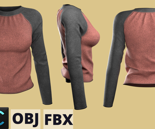 ArtStation - Marvelous designer + CLO3d + OBJ + FBX : Raglan shirt ...