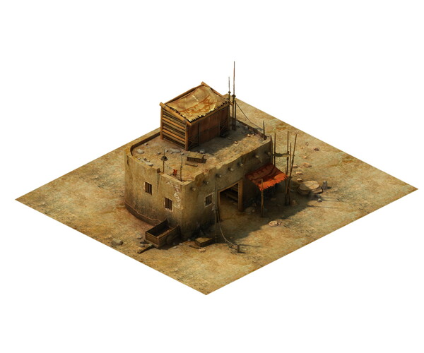 ArtStation - Gobi Desert - Cottage Main House 01 | Game Assets