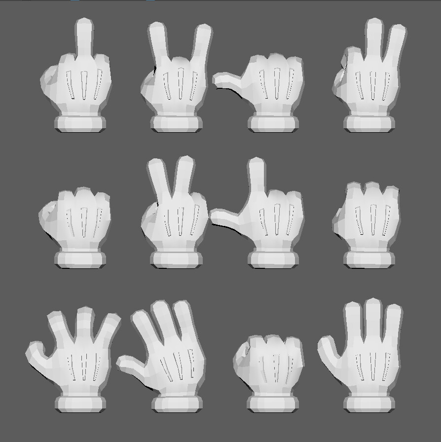 ArtStation - Cartoon glove hand with 4 fingers Low-poly 3D model, UV ...